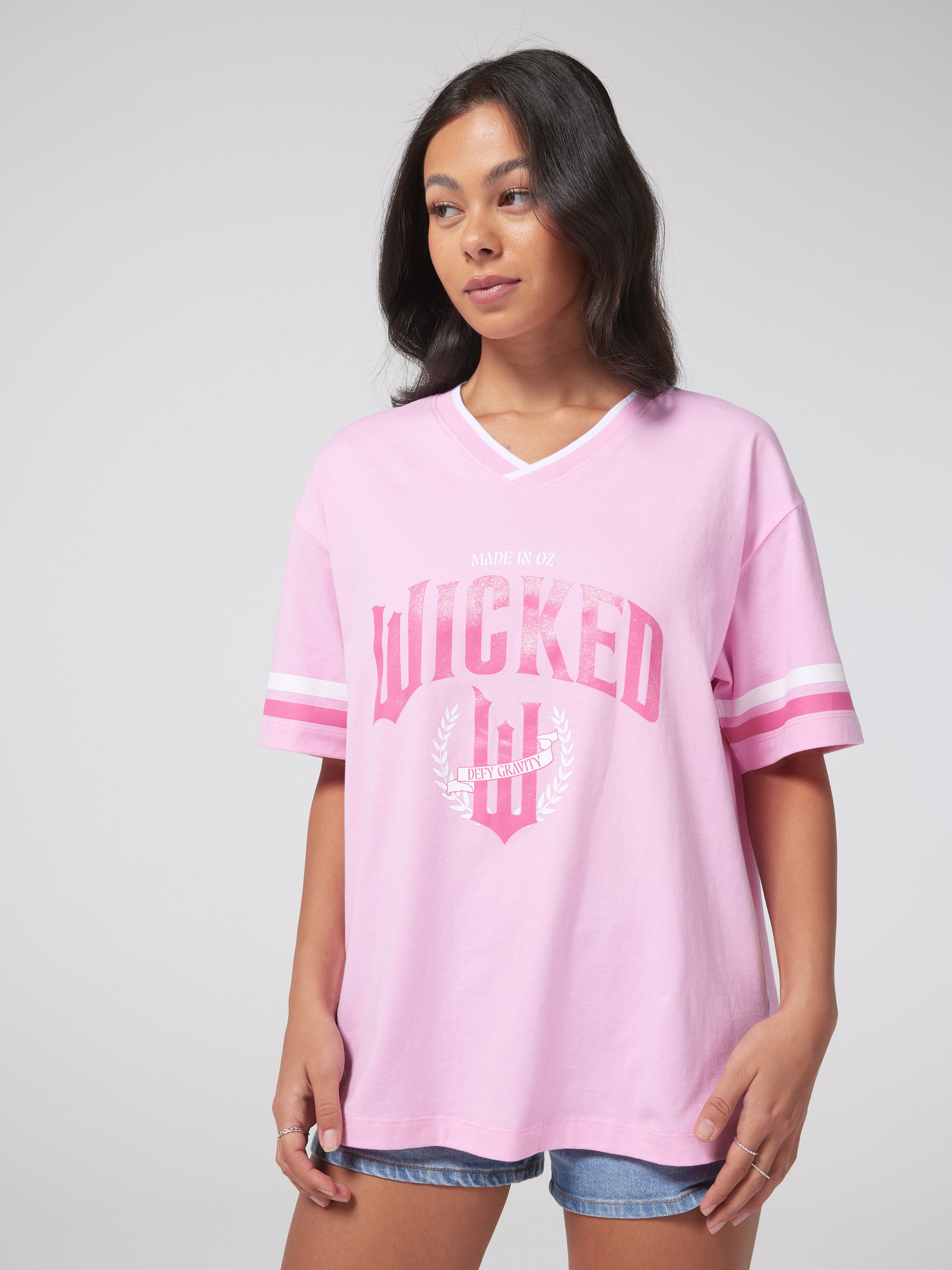 Wicked Glinda Oversized V Neck Tee - Jay Jays Online