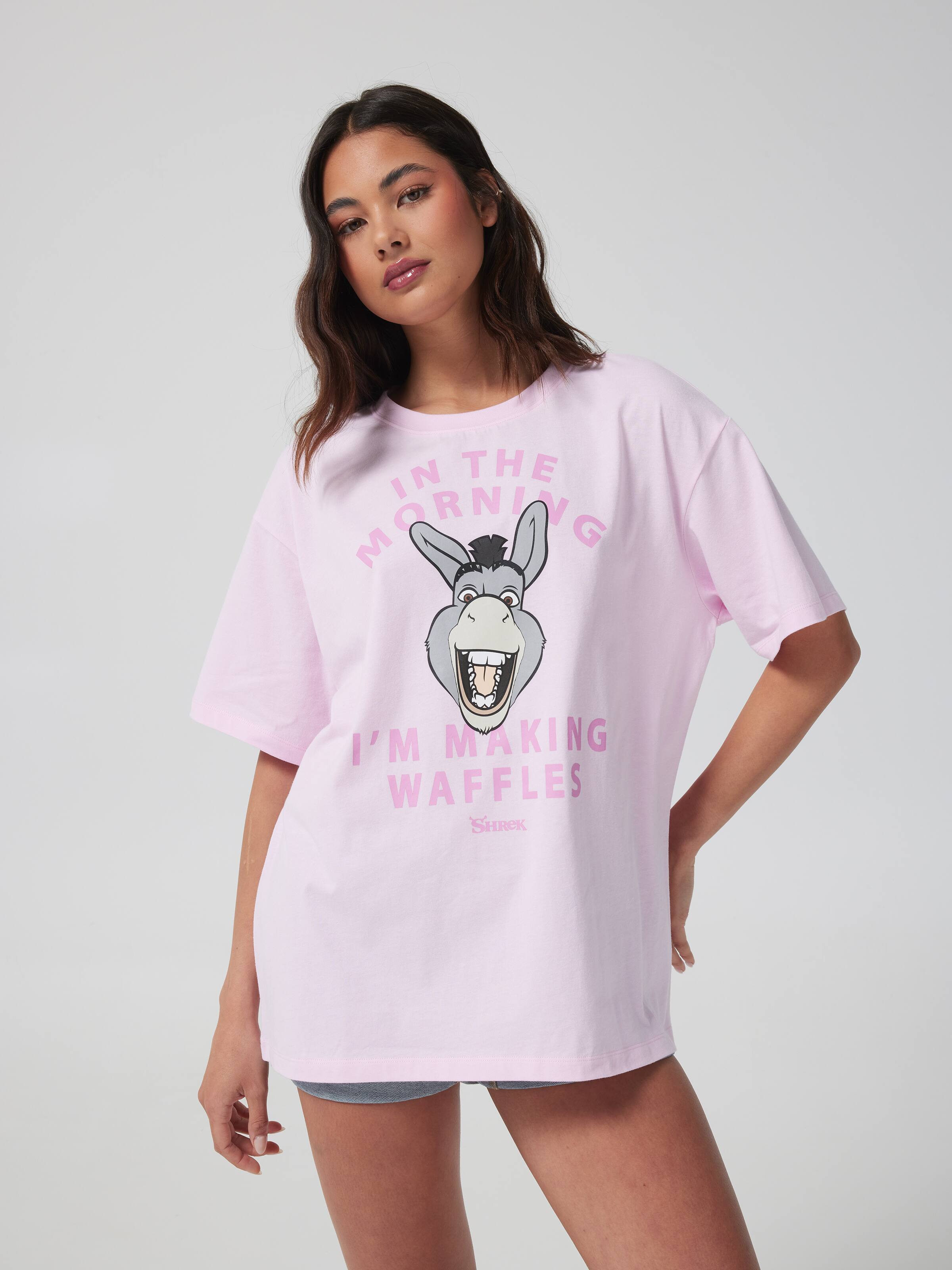 Shrek Donkey Oversized Tee Pink - Jay Jays Online