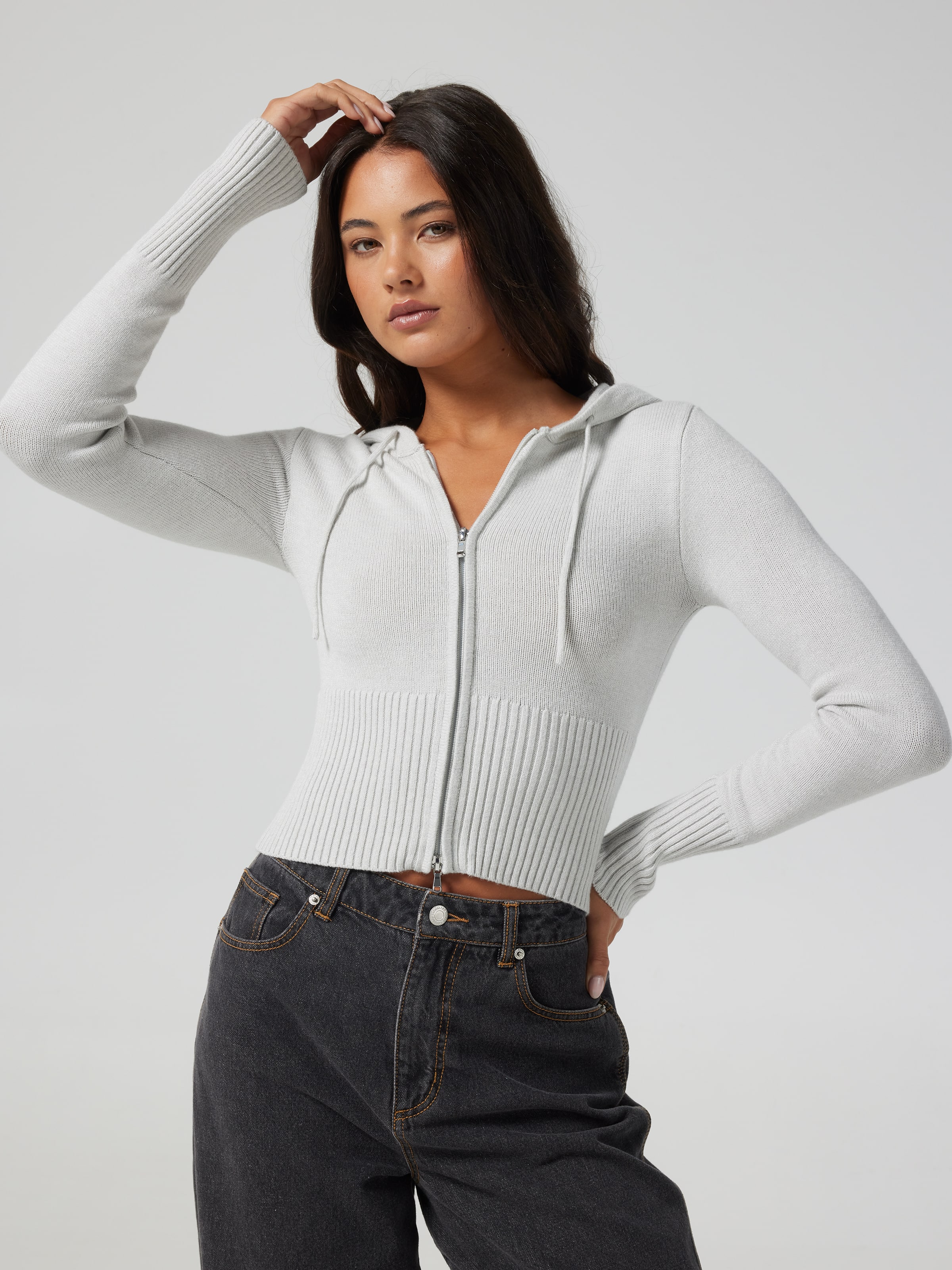 Maisie Double Zip Hoodie Smoke - Jay Jays Online