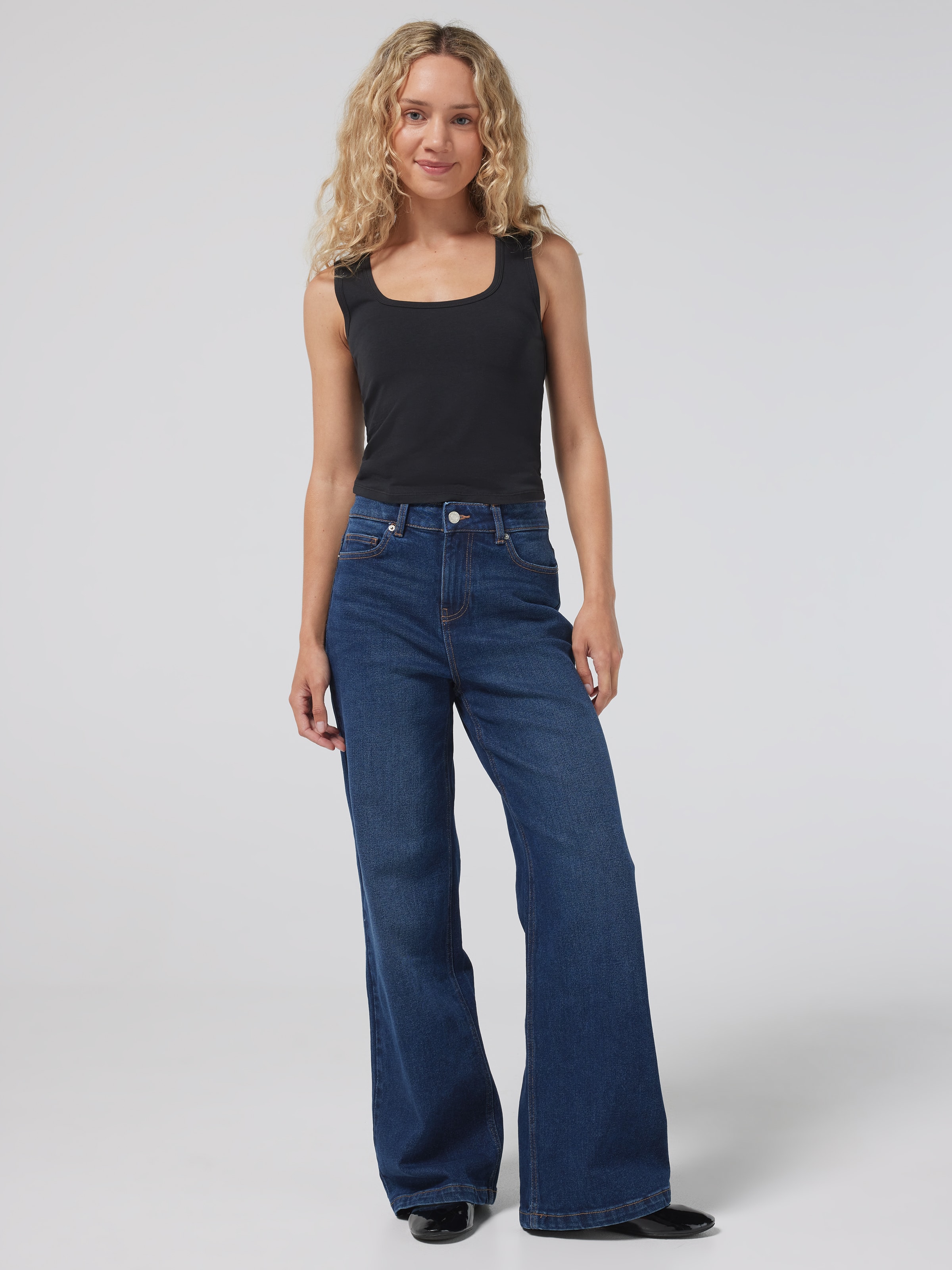 Mandi Stretch Wide Leg Jean Dark Indigo - Jay Jays Online