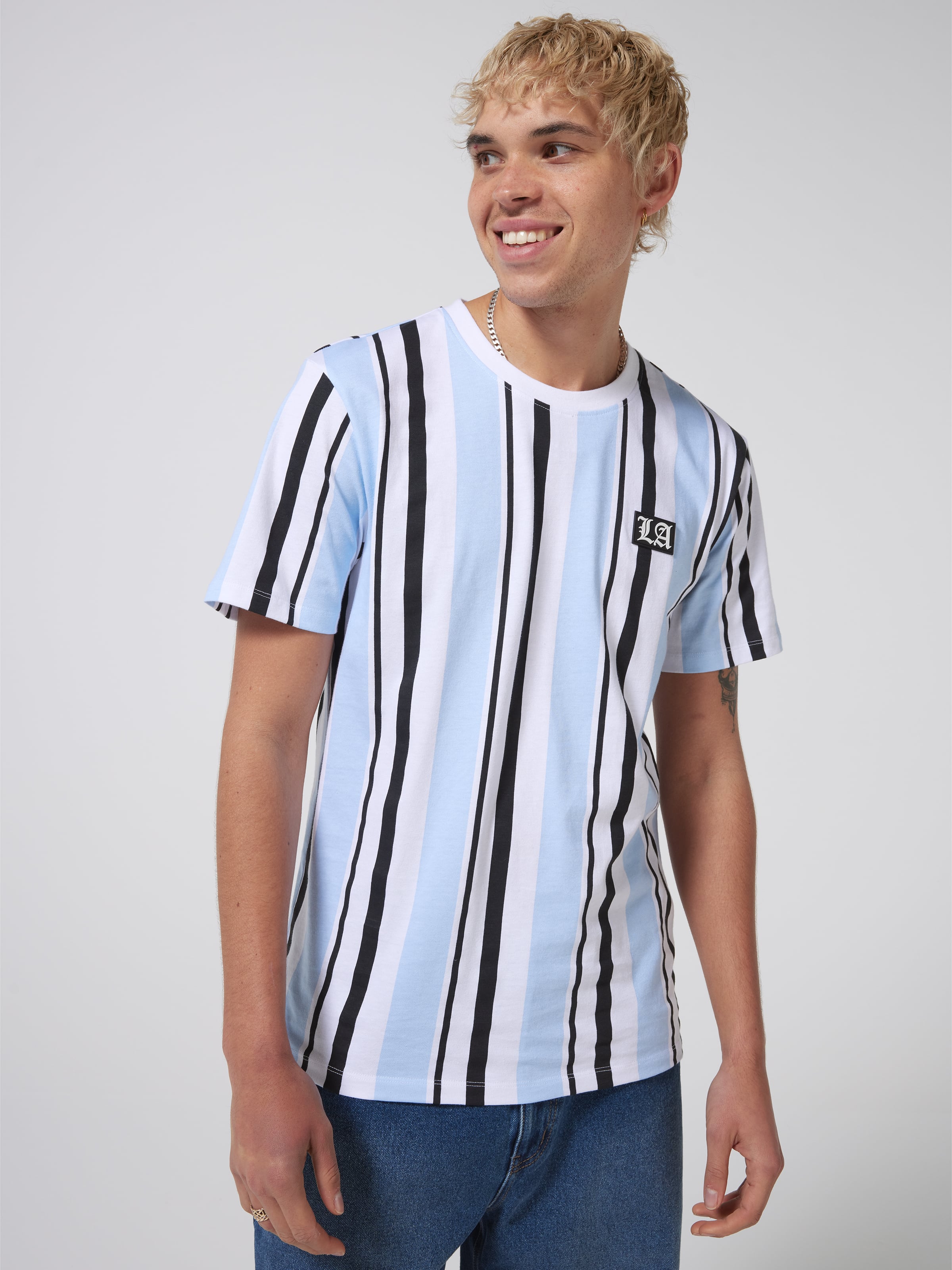 Vertical Stripe La Short Sleeve Tee - Jay Jays Online
