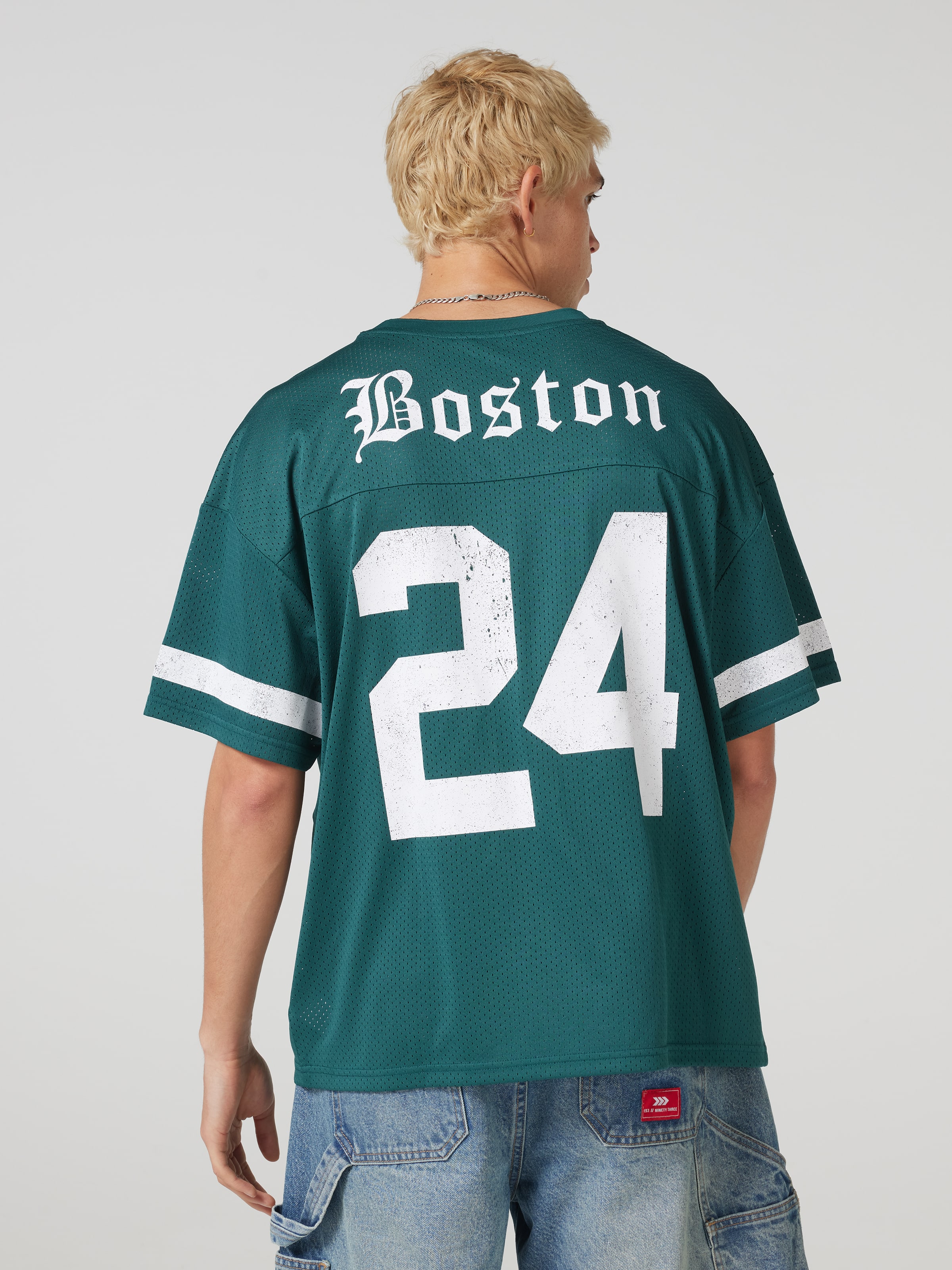 Sport Boston Boxy Mesh Jersey Pine White - Jay Jays Online