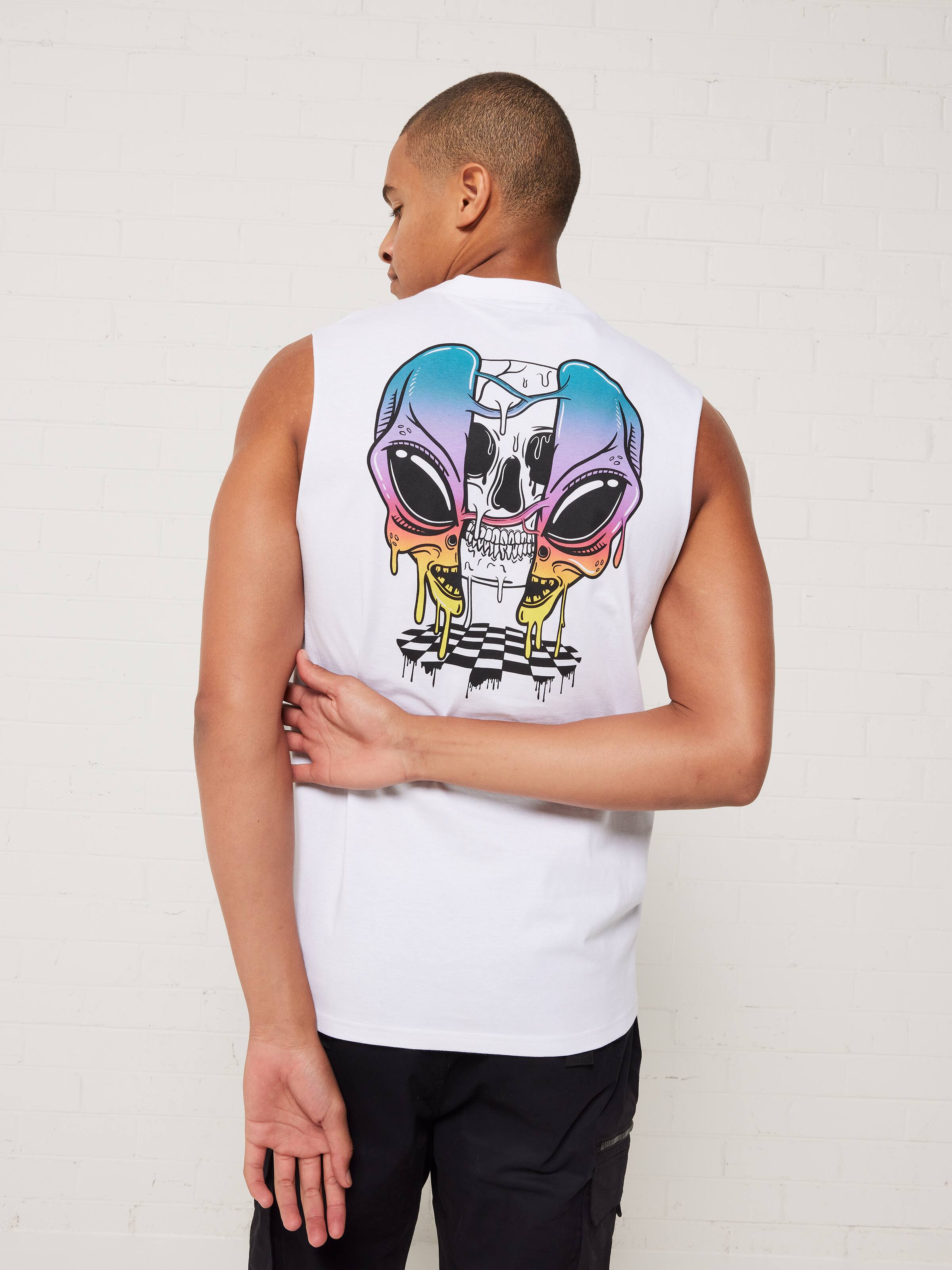 Trippy Melting Alien Muscle Tee - Jay Jays Online