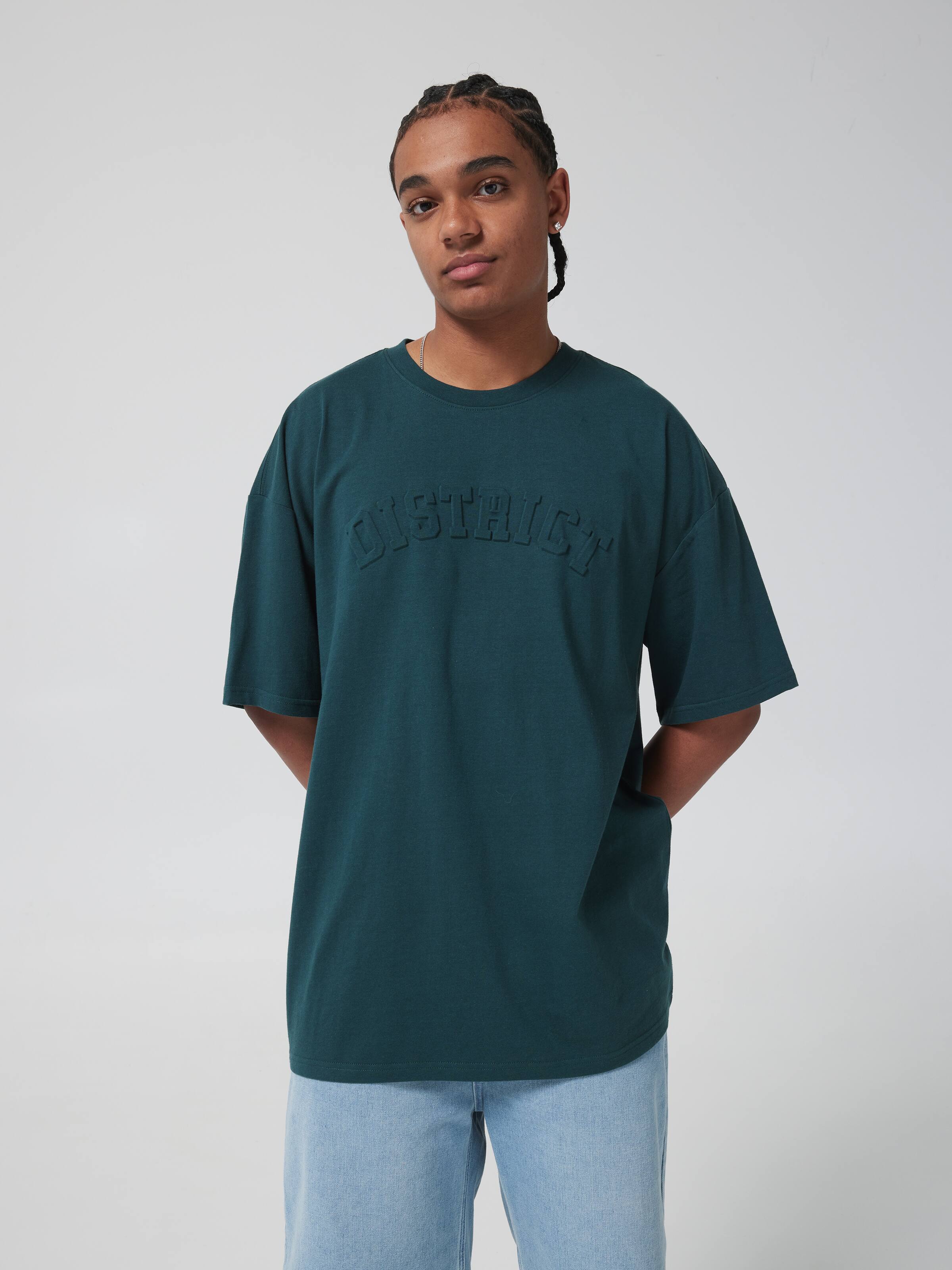Embossed Distance Oversized Tee Dark Green - Jay Jays Online