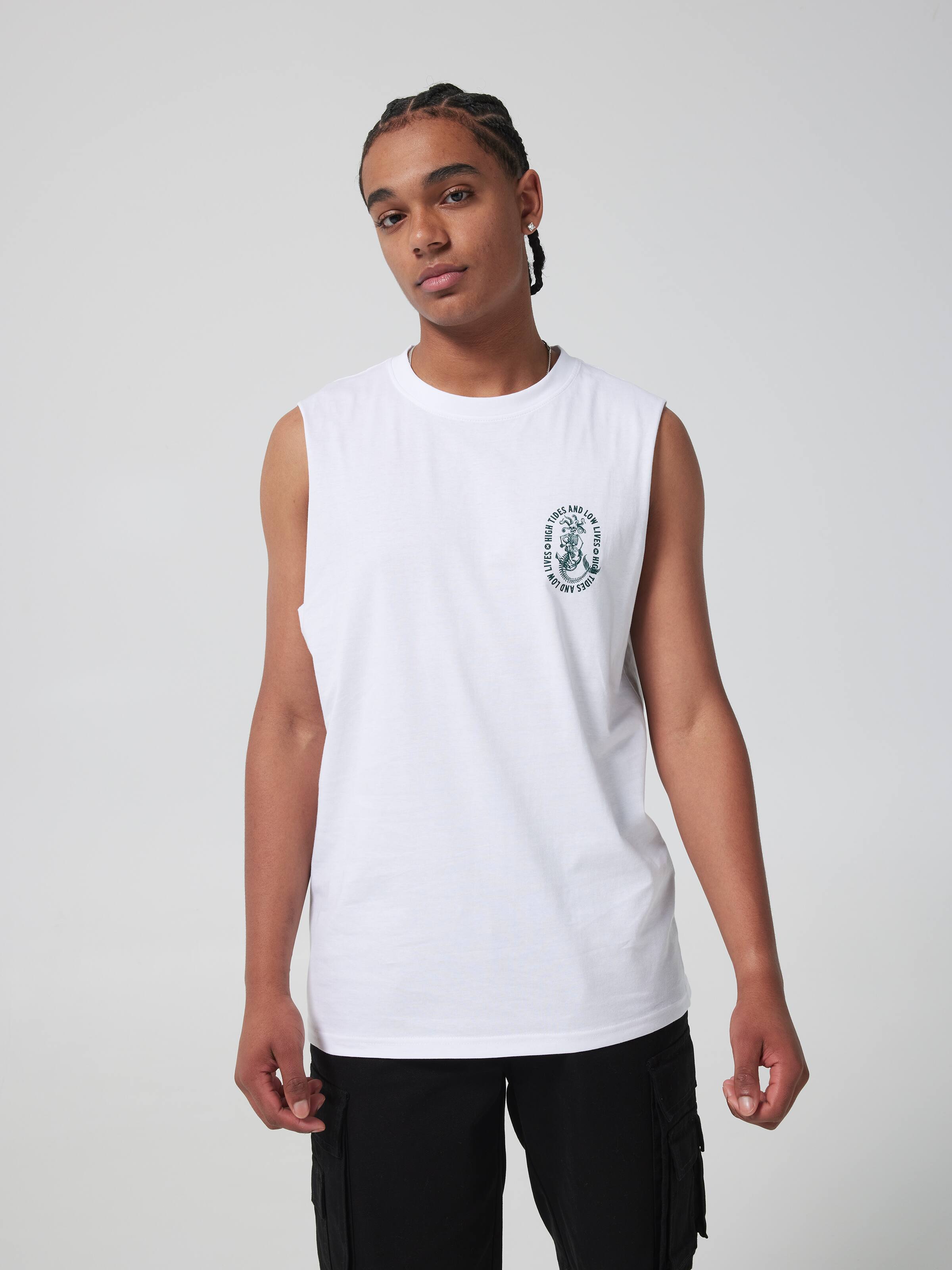 Surf Skeleton Mermaid Muscle Tee - Jay Jays Online